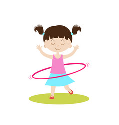 Cute cartoon girl jumping rope Royalty Free Vector Image
