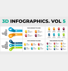 Set of 9 square templates for infographics Vector Image
