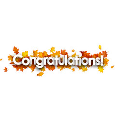 Autumn congratulations banner with leaves Vector Image