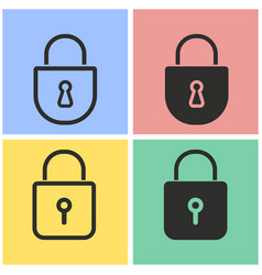 Color lock icon set Royalty Free Vector Image - VectorStock