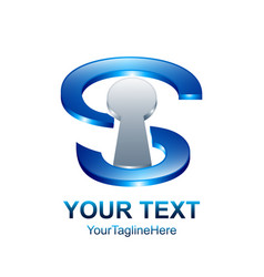 S alphabet lock symbol guard for logo design Vector Image