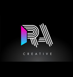 Ra r a letter logo design creative icon modern Vector Image
