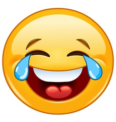Rolling on the floor laughing with tears emoticon Vector Image