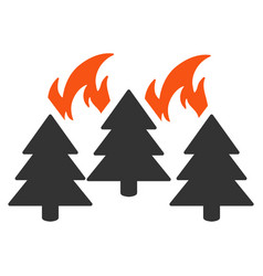 Forest fire flat icon Royalty Free Vector Image