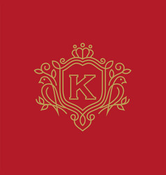 Coat arms heraldic luxury logo design concept Vector Image