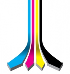 Cmyk colour arrow strips Royalty Free Vector Image