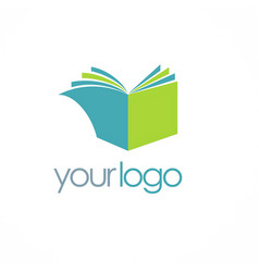 Open book education knowledge logo Royalty Free Vector Image