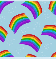 Abstract background with cartoon rainbows and Vector Image