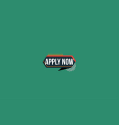 Apply now button flat design Royalty Free Vector Image