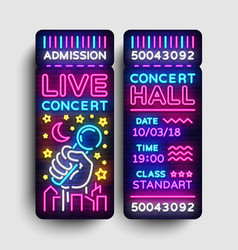 Live music neon sign live music design Royalty Free Vector