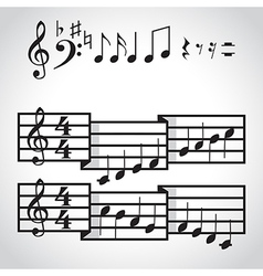 Musical scale and notes Royalty Free Vector Image