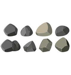 Different shapes gray rocks Royalty Free Vector Image