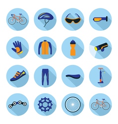 Set icons of bicycle parts and accessories Vector Image