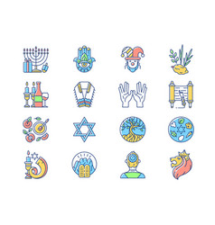 Jewish holiday symbols Royalty Free Vector Image