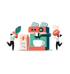 Red coffee machine espresso coffee maker cartoon Vector Image