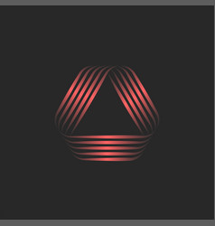 Rounded triangle contour outline shape soft Vector Image