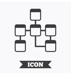 Database sign icon relational schema Royalty Free Vector