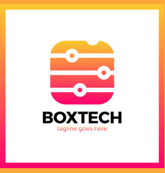 Box tech logo Royalty Free Vector Image - VectorStock