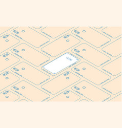 Smartphone seamless flat isometric pattern Vector Image
