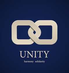 Unity knot symbol design template Royalty Free Vector Image