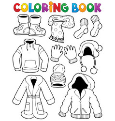 Coloring book clothes theme 1 Royalty Free Vector Image
