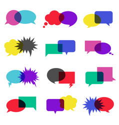Retro comic empty speech bubbles set for message Vector Image