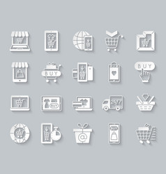 Online shop simple gradient icons set Royalty Free Vector