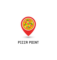 Pizza point logo design Royalty Free Vector Image