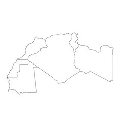 Map maghreb countries - northwest africa states Vector Image