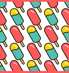 Popsicles and ice cream doodle cute pastel summer Vector Image