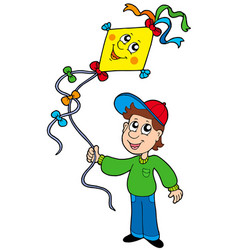 Autumn frame with cartoon kite Royalty Free Vector Image