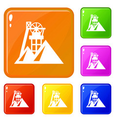 Mine icon simple style Royalty Free Vector Image