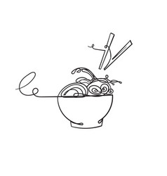 Hand drawn doodle asian food noodle Royalty Free Vector