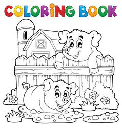 Coloring book with farm animals 3 Royalty Free Vector Image