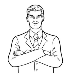 Angry man cartoon coloring page Royalty Free Vector Image