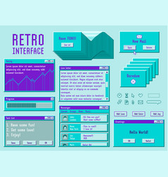 Retro computer window old user interface warning Vector Image