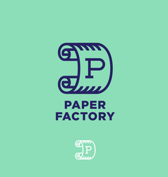 Logo paper roll mills branding business papers Vector Image
