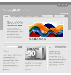 Gray website template 960 grid Royalty Free Vector Image