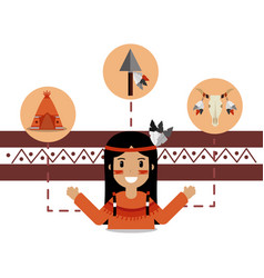 Native american people cartoon Royalty Free Vector Image