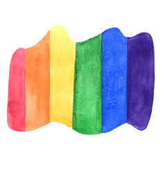 Colorful rainbow flag banner watercolor Royalty Free Vector