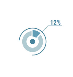 12 percent diagram twelve percentage infographic Vector Image