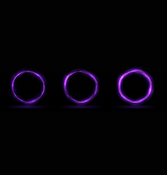 Purple circle trail light ethereal fire portal Vector Image