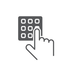 Hand and pin pad icon symbol isolated on white Vector Image