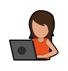 Person using laptop computer icon image Royalty Free Vector