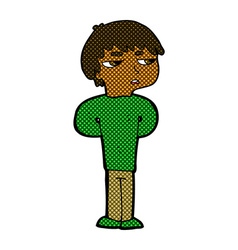 Comic cartoon antisocial boy Royalty Free Vector Image