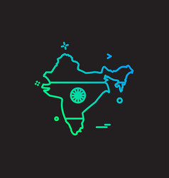 India map and icons with people in traditional Vector Image