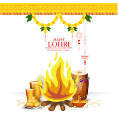 Happy lohri holiday background Royalty Free Vector Image