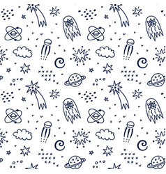 Hand drawn outer space seamless pattern Royalty Free Vector