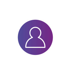 Purple linear outline person icon user icon in Vector Image