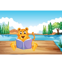 A monkey crossing the river Royalty Free Vector Image